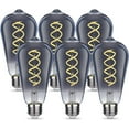 Austin Coast ST58 (ST19) 5000K LED Plastic Bulbs, 6W (60W Equivalent), Cool White, Decorative ...