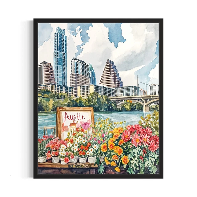 Austin Flower Market Background Photo Art Print Poster Wall Art ...