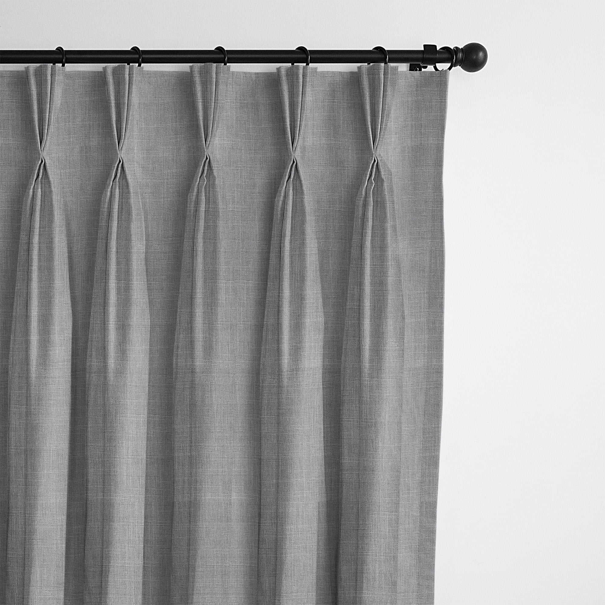 Austin Gray Pinch Pleat Drapery Panel - Pair 20"x132" - Walmart.com