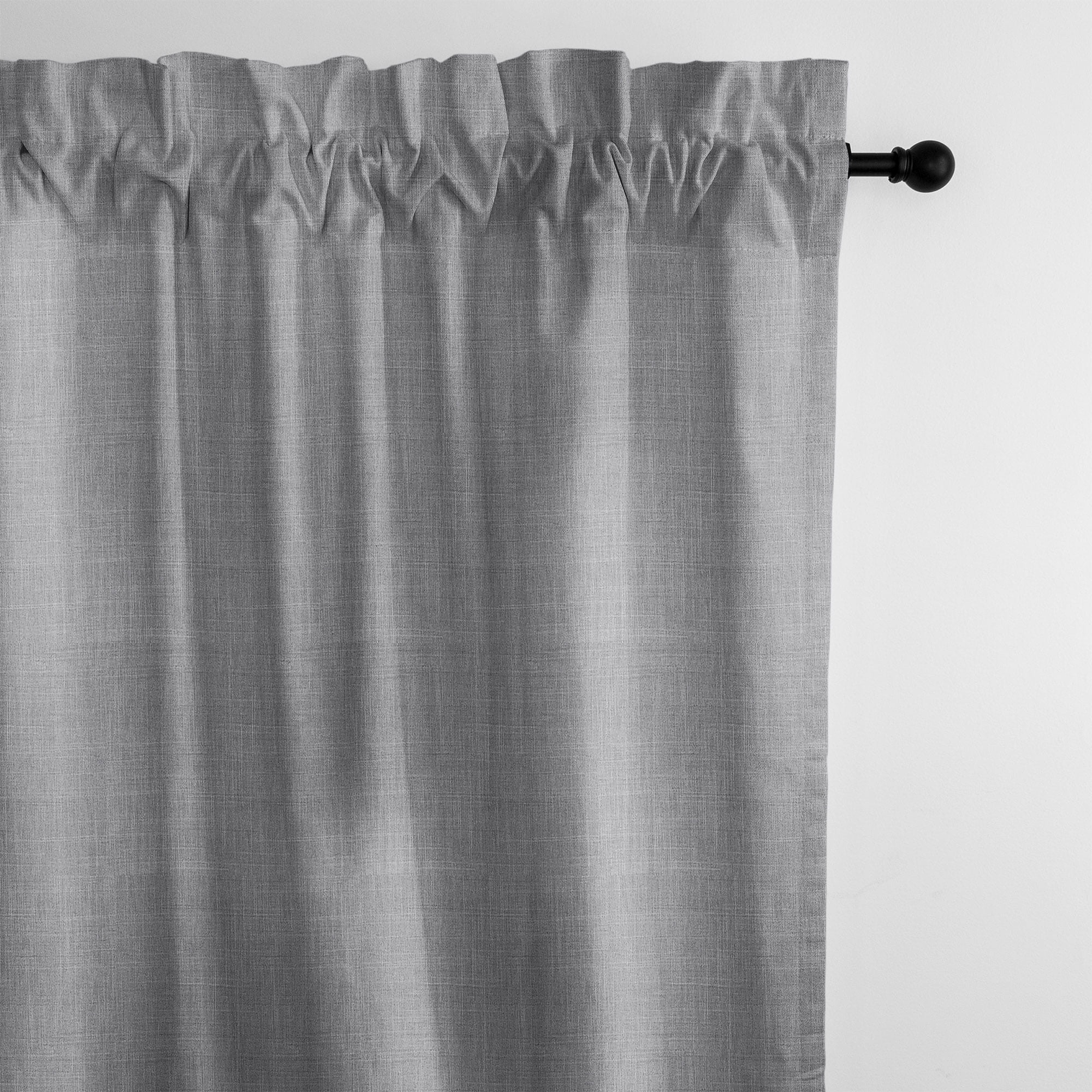 Austin Gray Pole Top Drapery Panel - Pair 50"x108" - Walmart.com