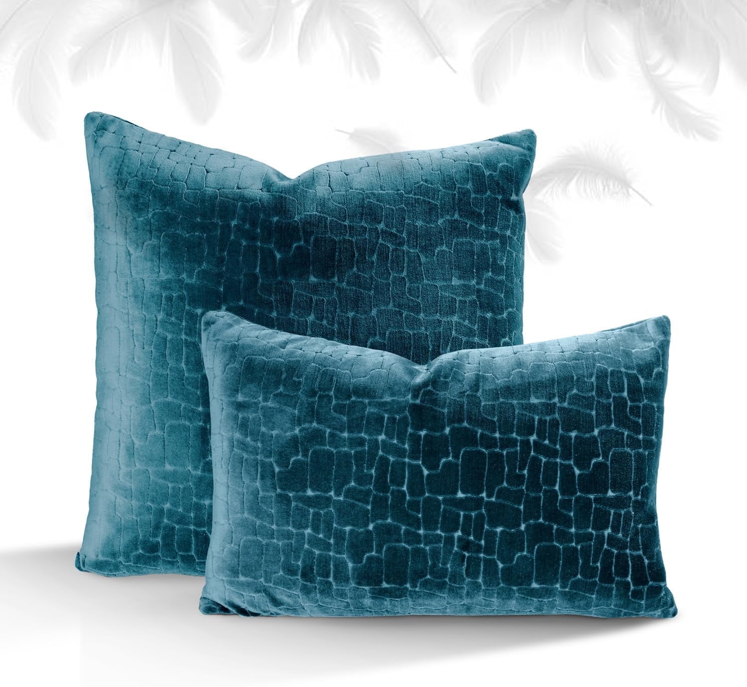 Austin Horn Classics Animal Pattern Cut Velvet Pillow Cover Only Teal ...