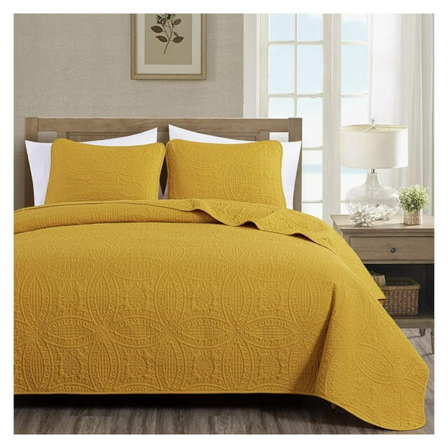 Austin King Bedspread Set 3-Piece Pinsonic Quilted Oversized Bedspread ...