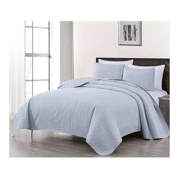 Austin King Bedspread Set 3-Piece Pinsonic Quilted Oversized Bedspread ...