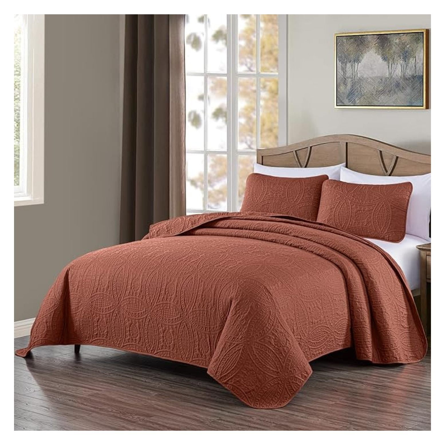 Austin King Bedspread Set 3-Piece Pinsonic Quilted Oversized Bedspread ...
