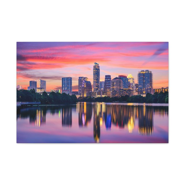 Austin Night Skyline Canvas Artwork Breathtaking Stunning Cityscape for ...