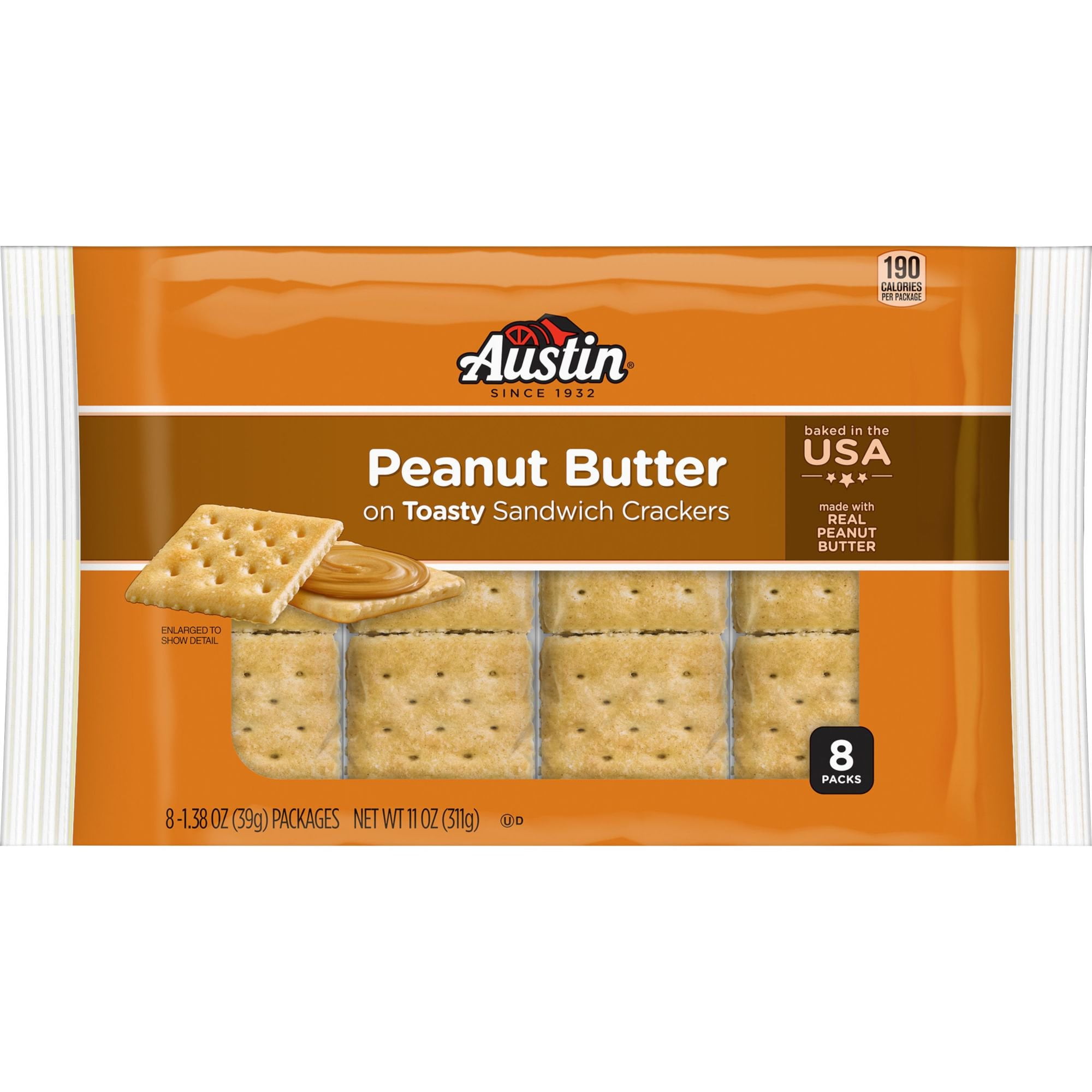 Austin Peanut Butter on Toasty Sandwich Crackers, 11 oz - 8 ct ...