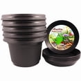 Austin Planter LAPB5 12 in. Flower Pot with Saucer Colored, Black ...