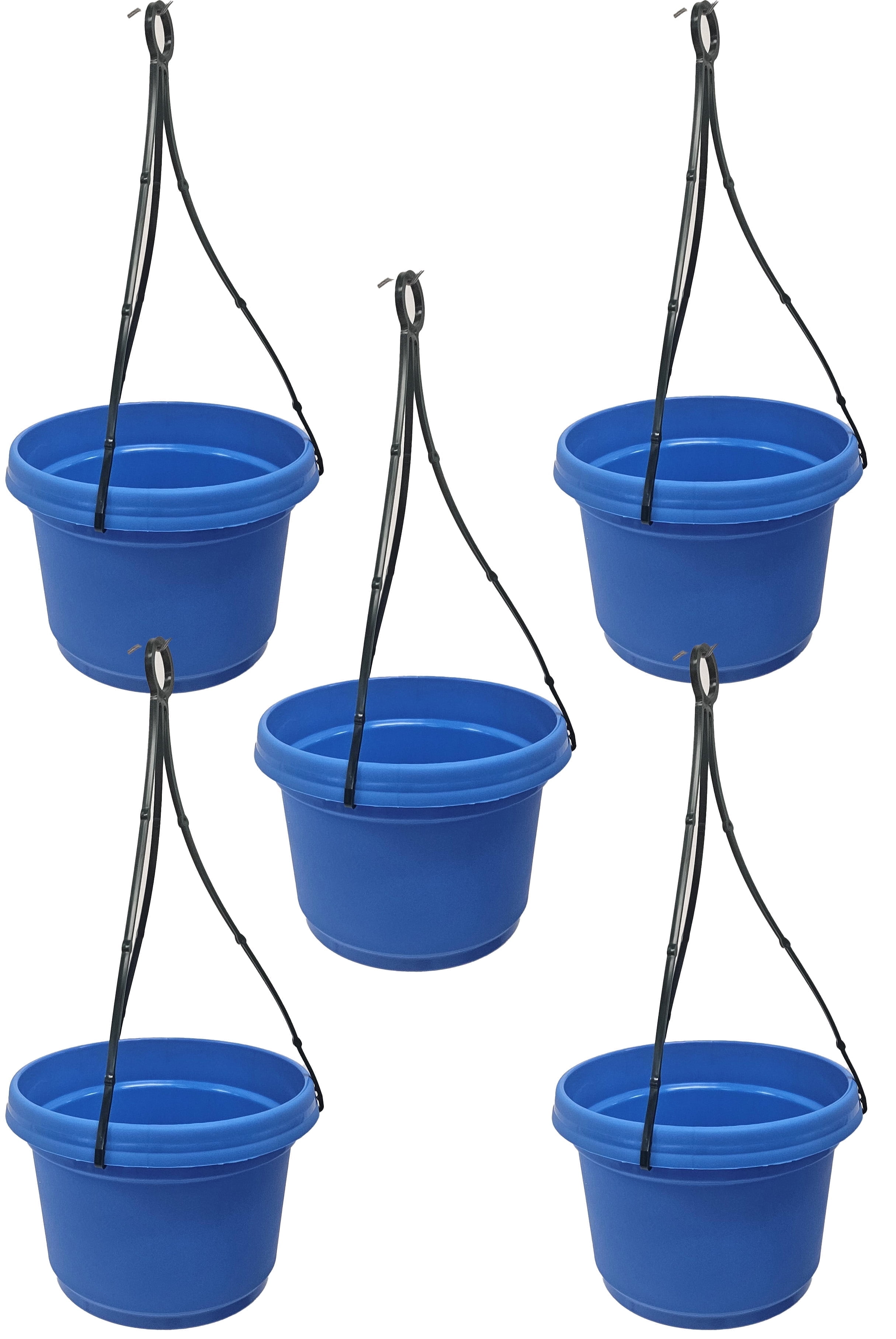 12'' Sea Blue Hanging Flower Pots with Drainage, Indoor/Outdoor Use ...