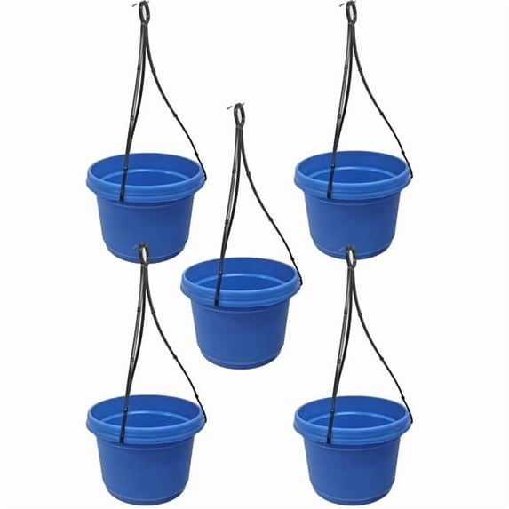 12'' Sea Blue Hanging Flower Pots with Drainage, Indoor/Outdoor Use ...