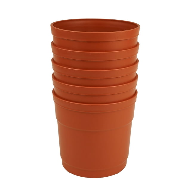 Austin Planter 4 inch Flower Pots with Saucers -Terra Cotta colored ( 5 ...