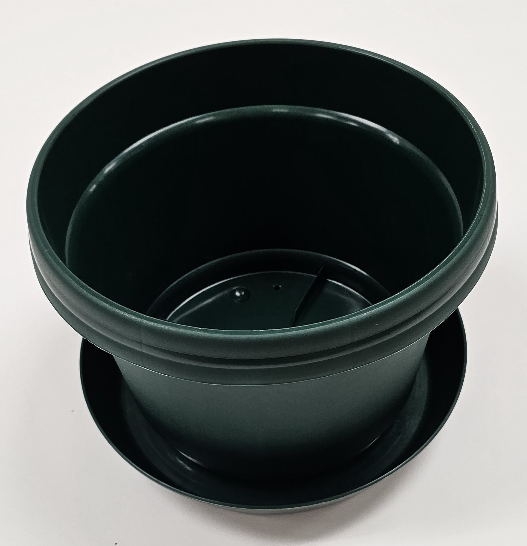 Austin Planter 7 Inch Flower Pot with Saucer Hunter Green Colored ...