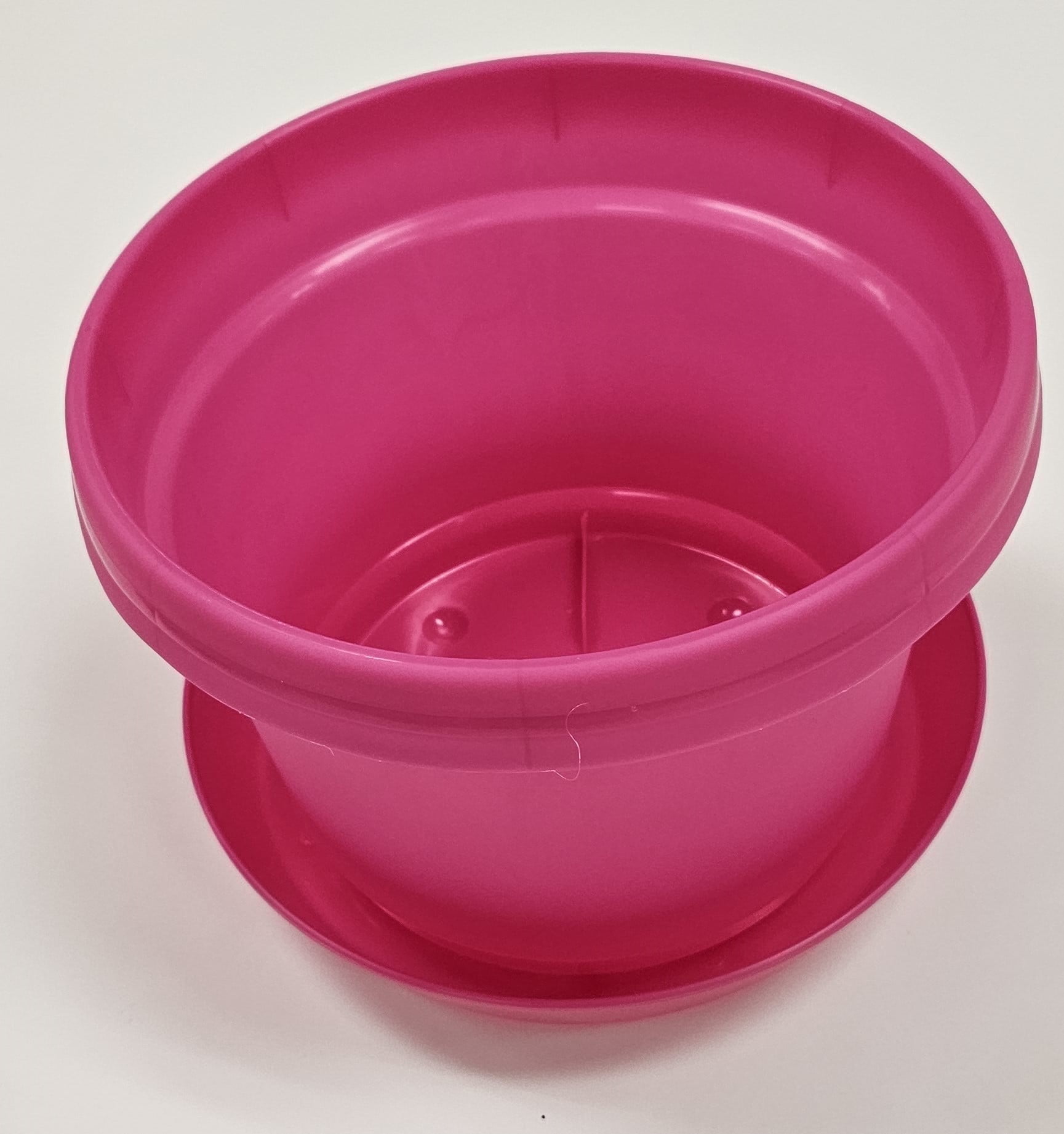 Austin Planter 7 Inch Flower Pot with Saucer Pink Colored Polypropylene ...