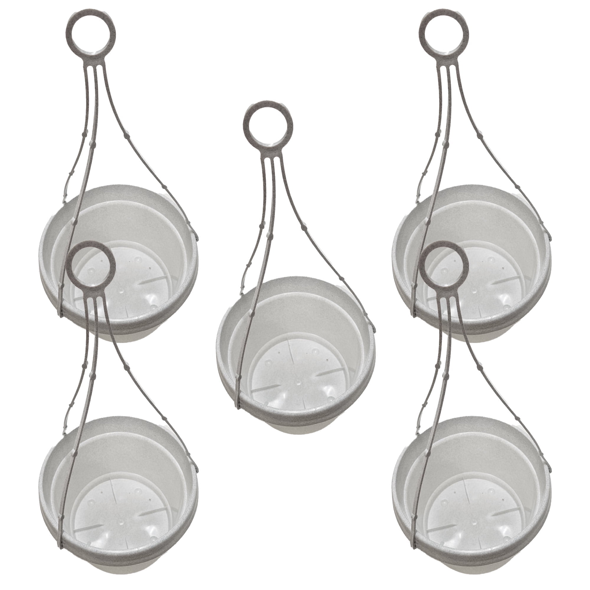 Austin Planter 7 inch Hanging Flower Pots White Granite Colored ...