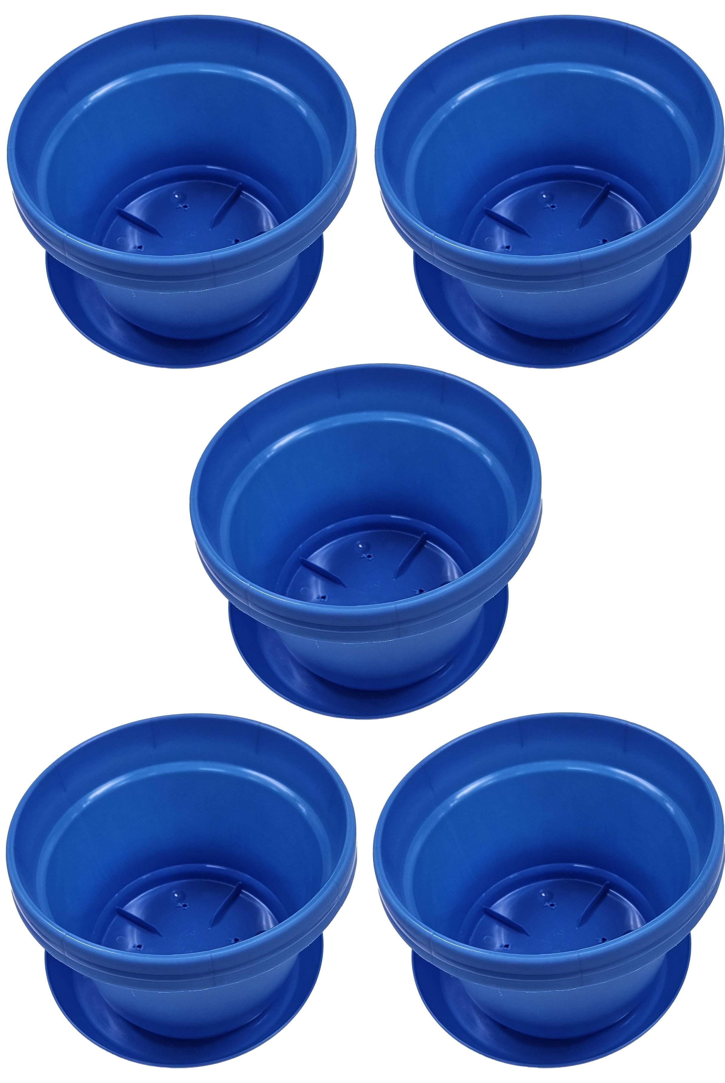 Austin Planter 9 Inch Flower Pot with Saucer Blue Colored Polypropylene ...