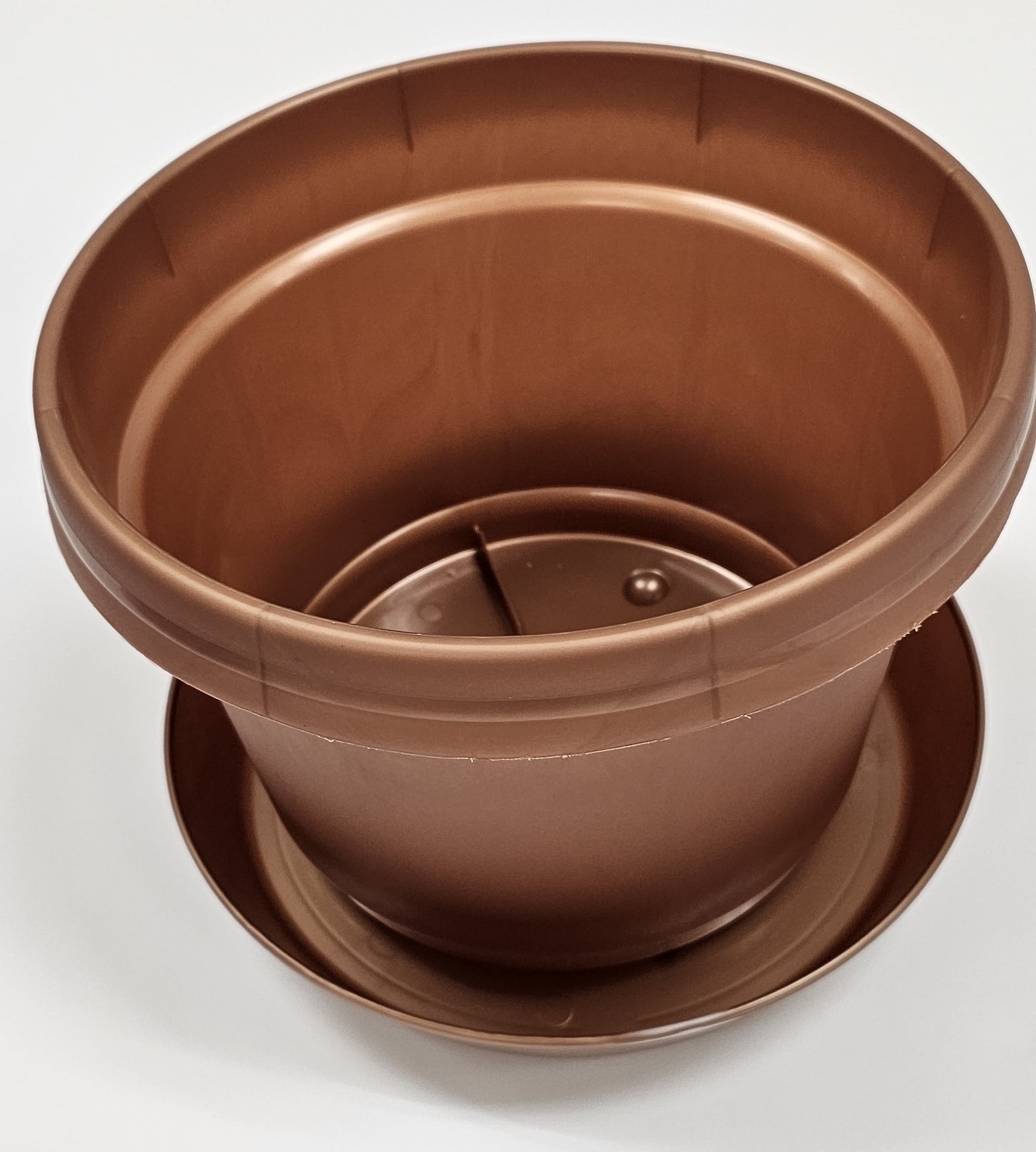 Austin Planter 9 Inch Flower Pot with Saucer Copper Colored ...