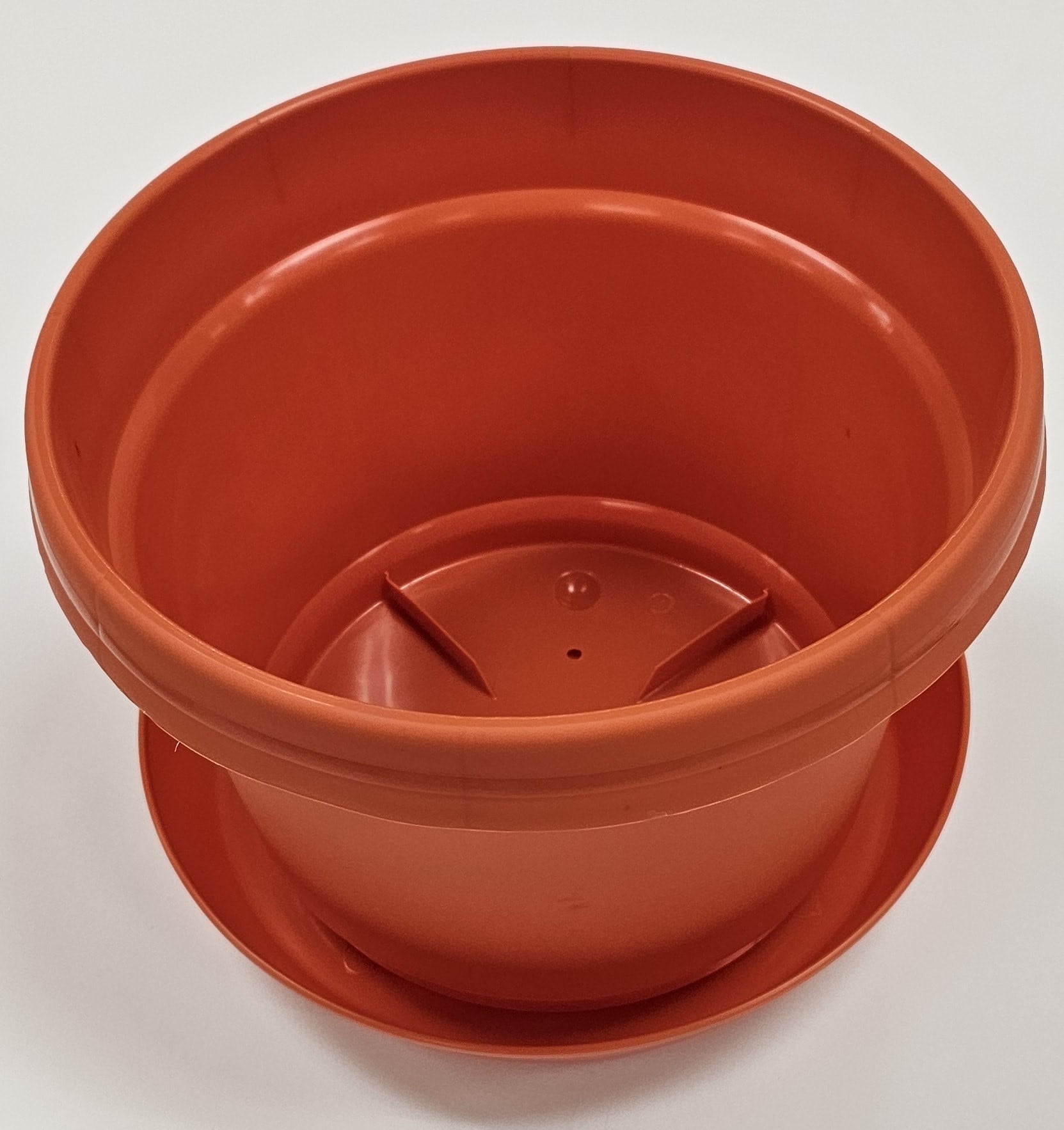 Austin Planter 9 Inch Flower Pot with Saucer Fire Orange Colored ...