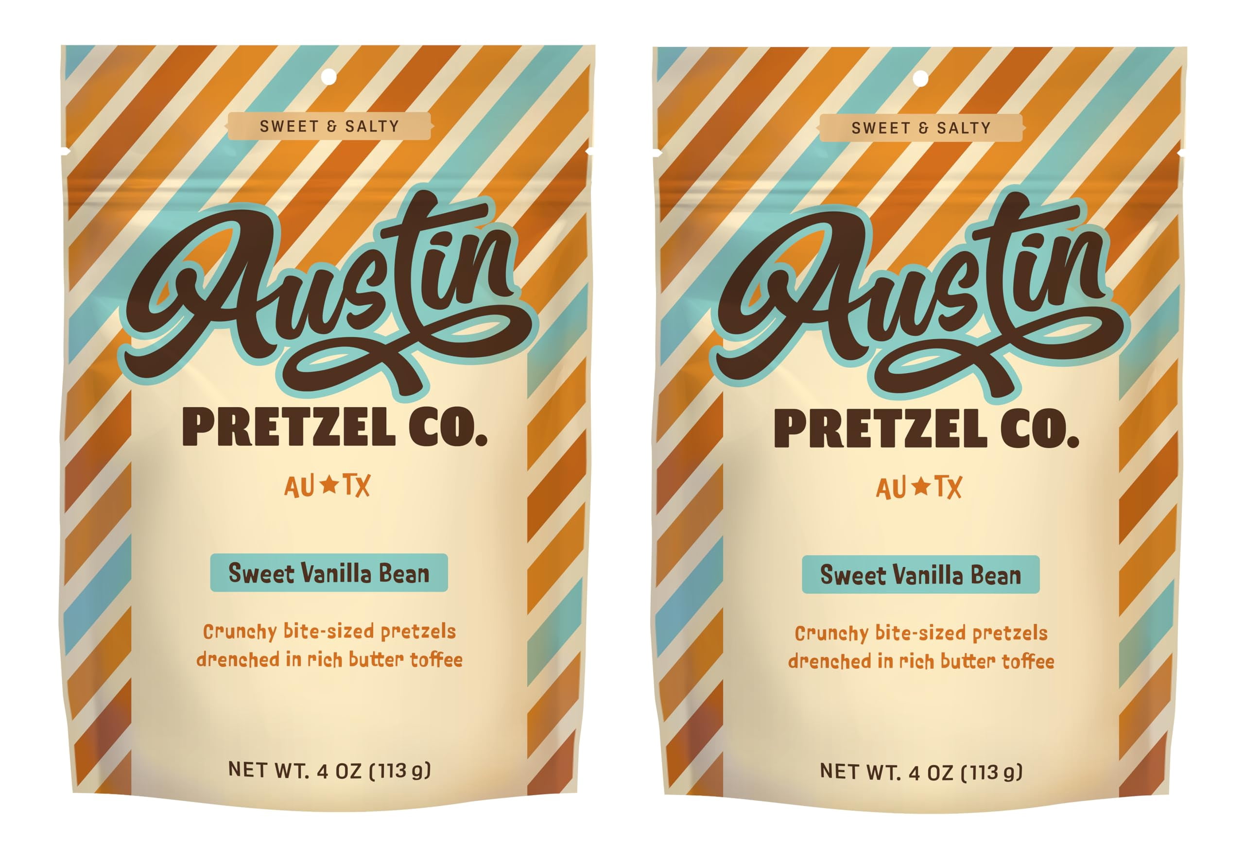 Austin Pretzel Company Vanilla CI30 Bean Flavor Pretzels (2) Package ...