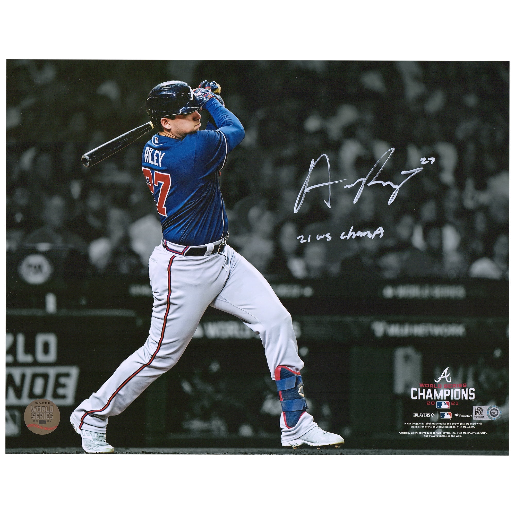 Austin Riley Atlanta Braves Autographed 11" x 14" 2021 World Series ...