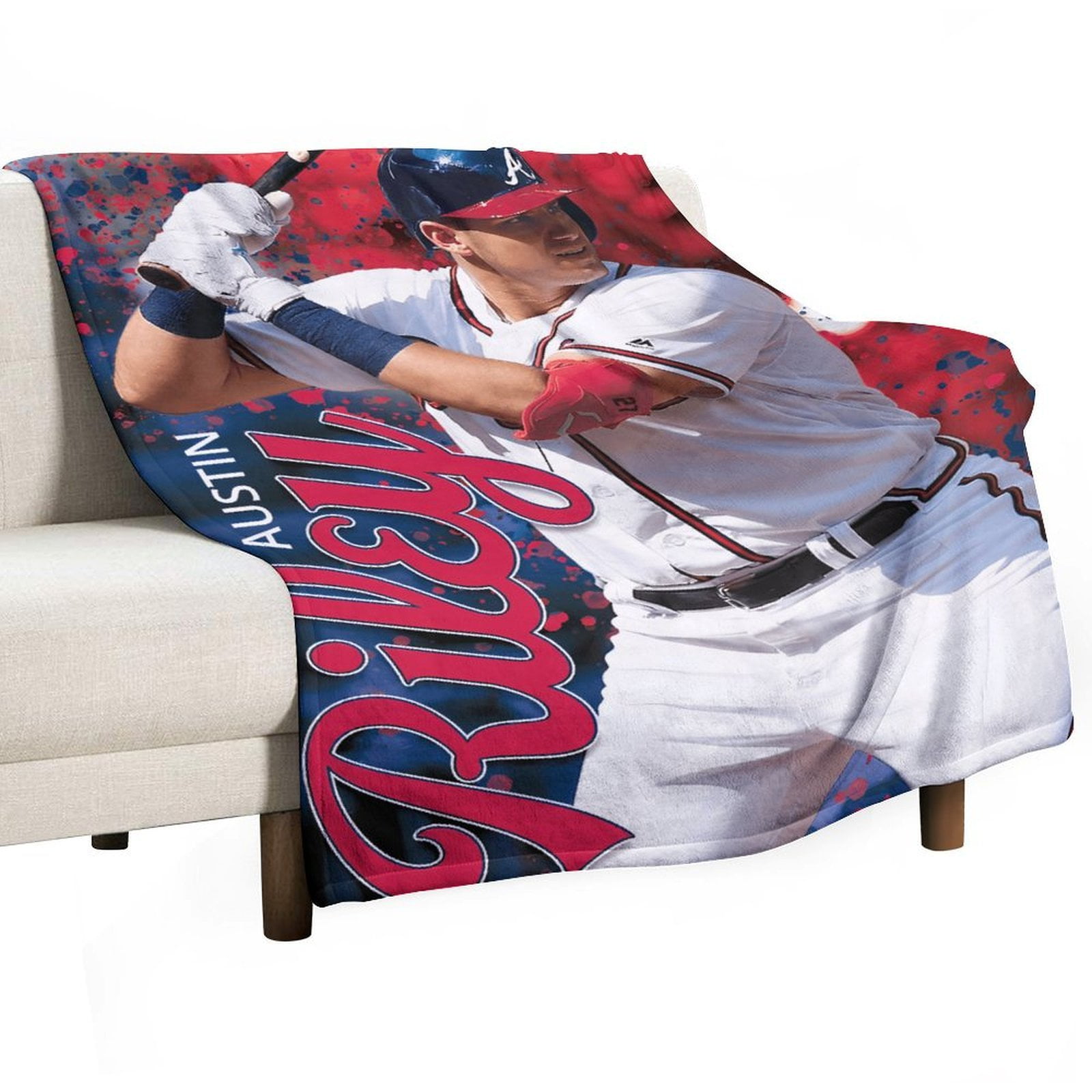 Austin Riley Basebal Sports Star Art Poster Luxury Flannel Blanket ...