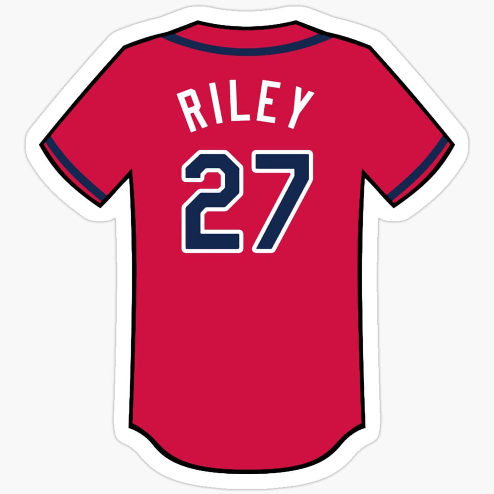 Austin Riley Red Jersey Sticker Baseball Sticker, Football Sticker ...