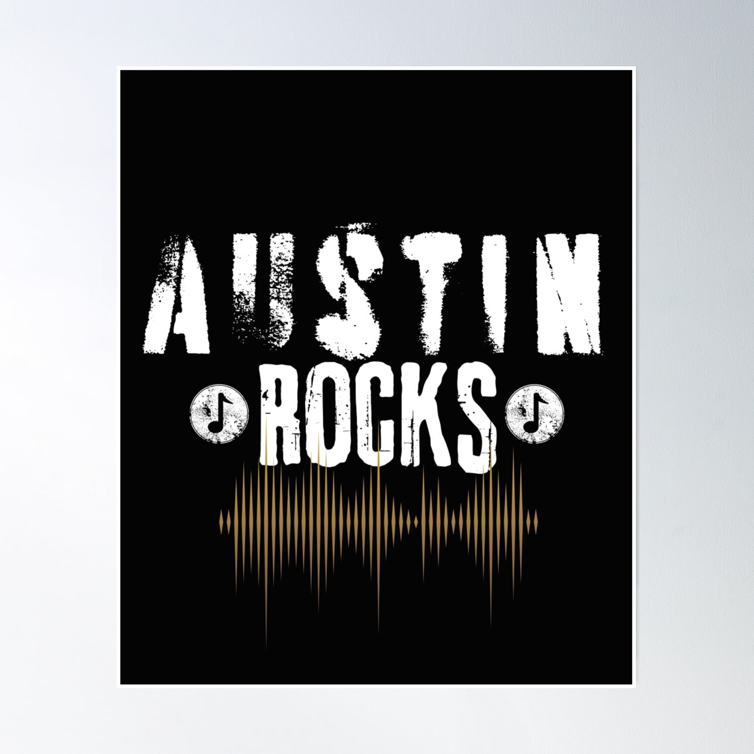 Austin Rocks Spring Break Music Town Design Poster Wall Art, Modern ...