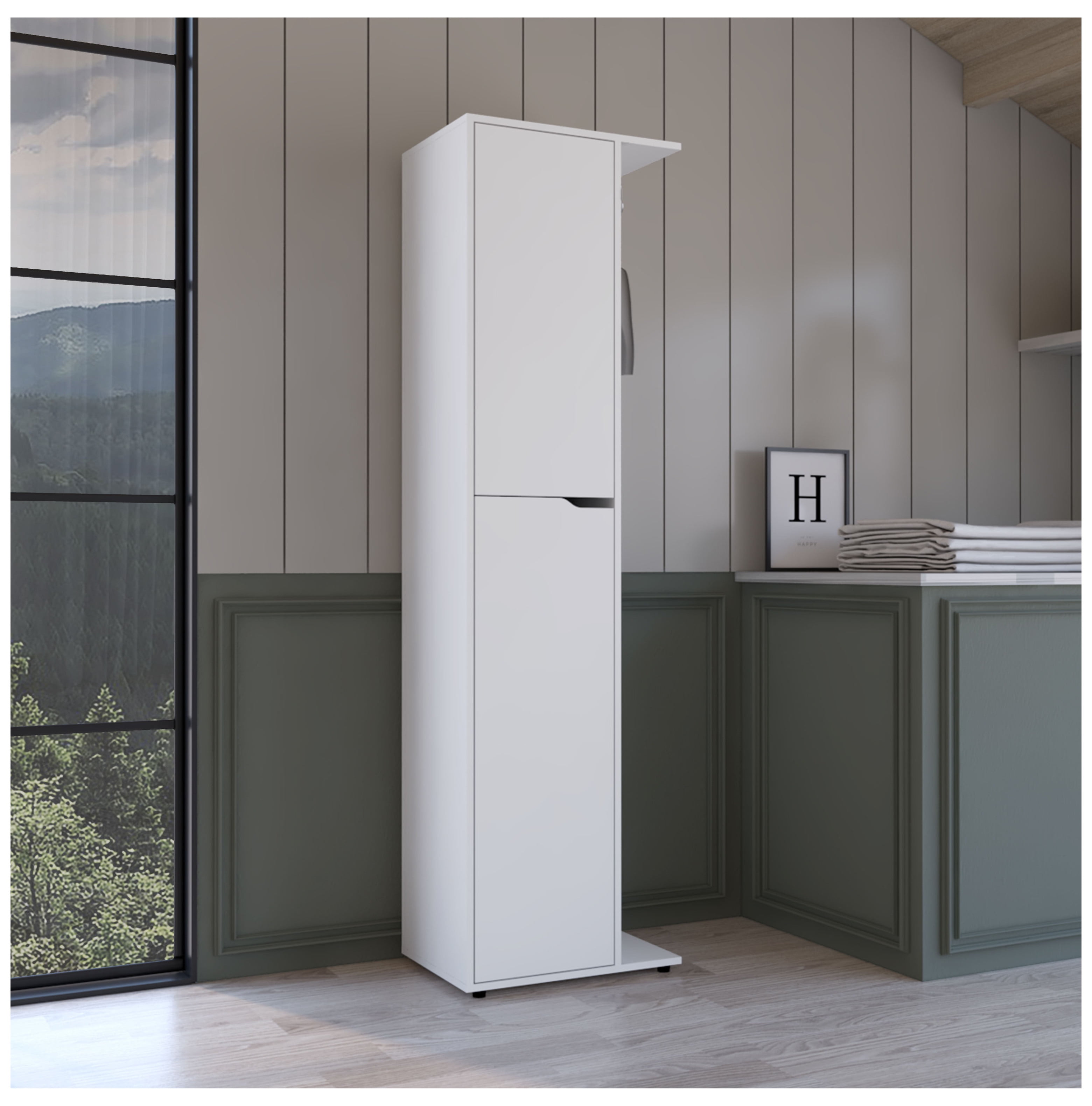 Austin Storage Broom Closet White White + Bedroom + Modern + Particle ...