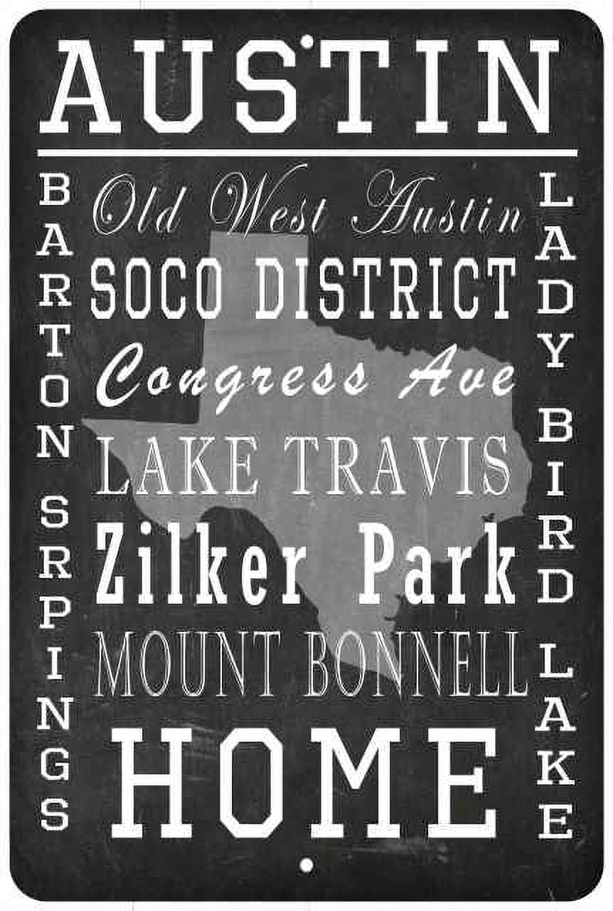 Austin TX Landmarks Novelty Gift 8x12 Metal Sign 208120065012 - Walmart ...