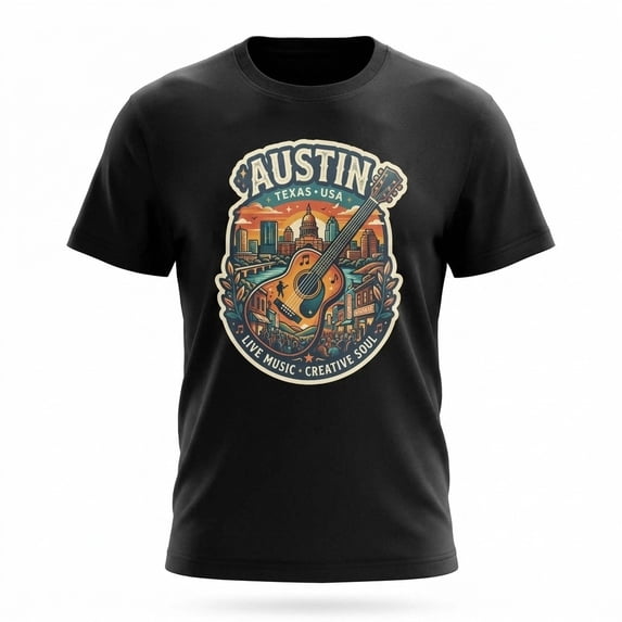 Austin Texas Live Music Graphic T-Shirt Unisex Travel Tee - Walmart.com