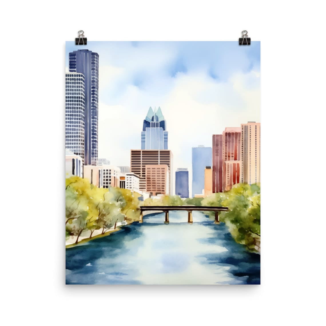 Austin Texas Print, Cityscape Wall Art, Texas Skyline Print, Downtown ...