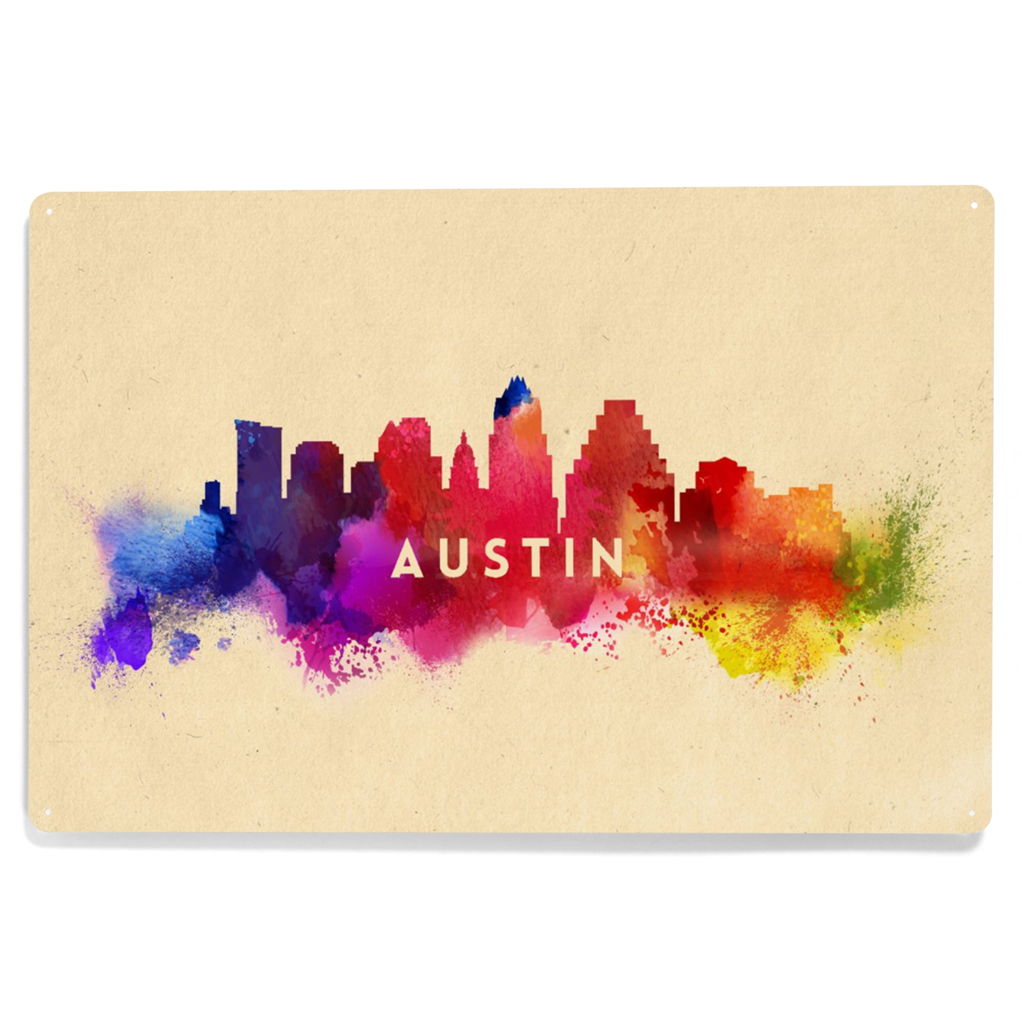Austin, Texas, Skyline Abstract (12x18 Aluminum Art, Indoor Outdoor ...