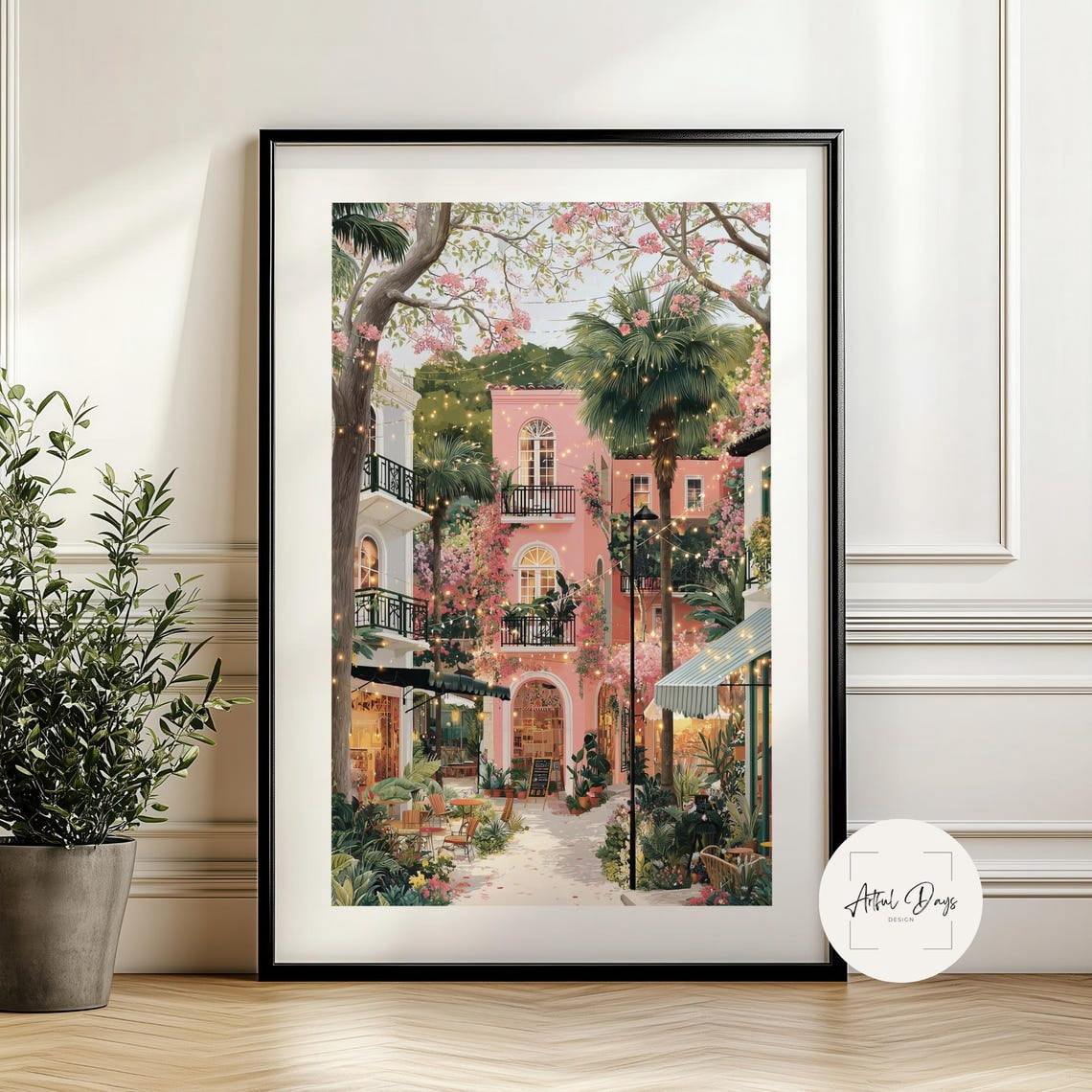 Austin Texas Spring Pink Courtyard City Austin Wall Art Travel ...