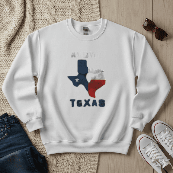 Austin Texas State Flag Longhorn Silhouette Graphic Souvenir Sweatshirt ...