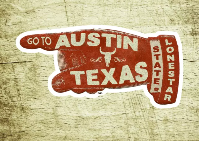 Austin Texas Vintage Travel Sticker Decal Lonestar Laptop Bumper Phone ...