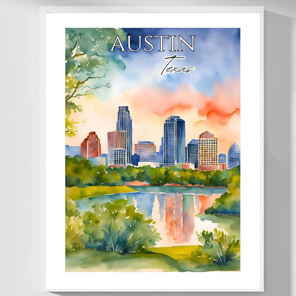 Austin Texas Wall Art, Austin Poster Print, Texas Home Decor, City ...
