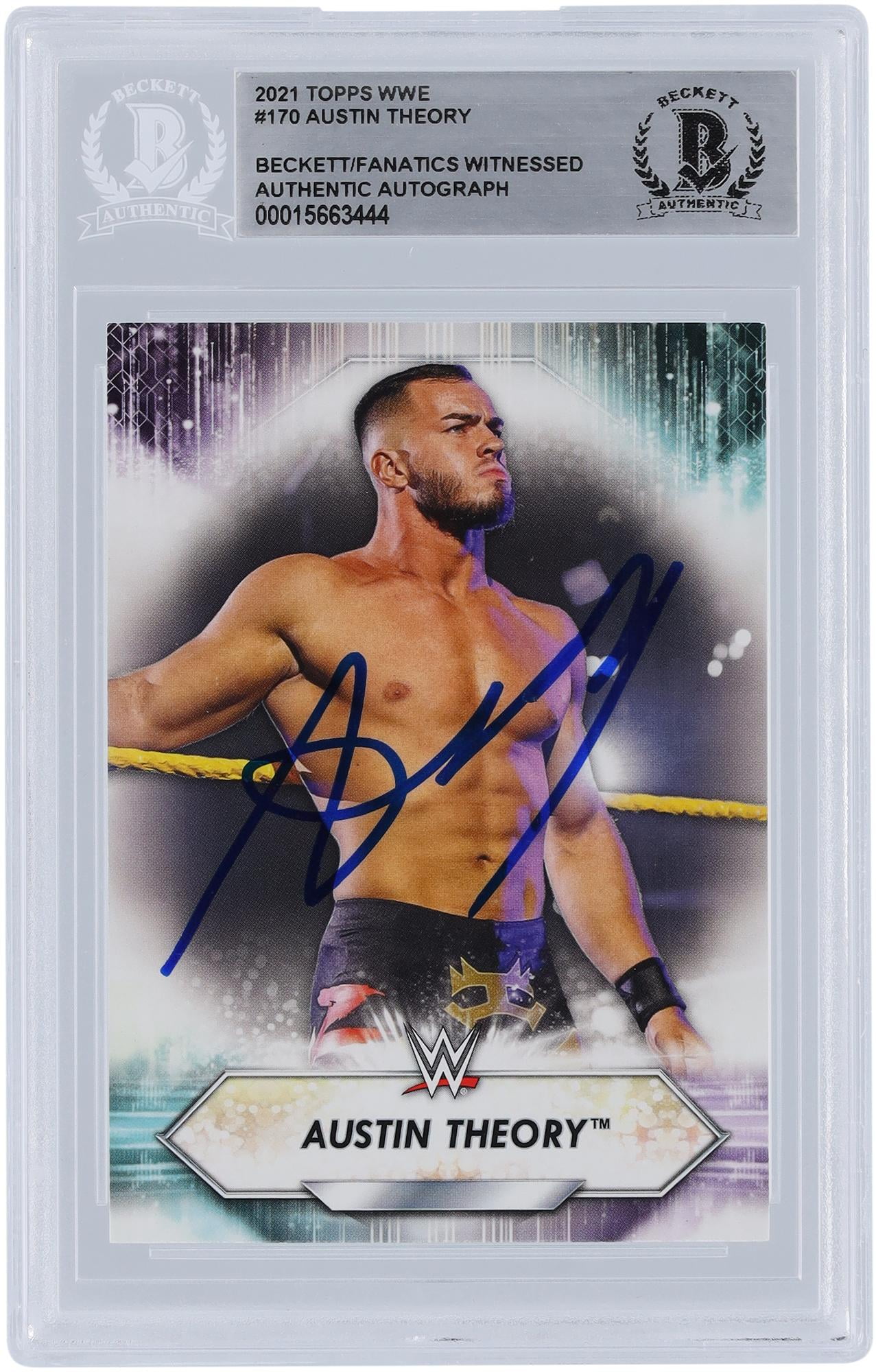 Austin Theory WWE Autographed 2021 Topps #170 Beckett Fanatics ...