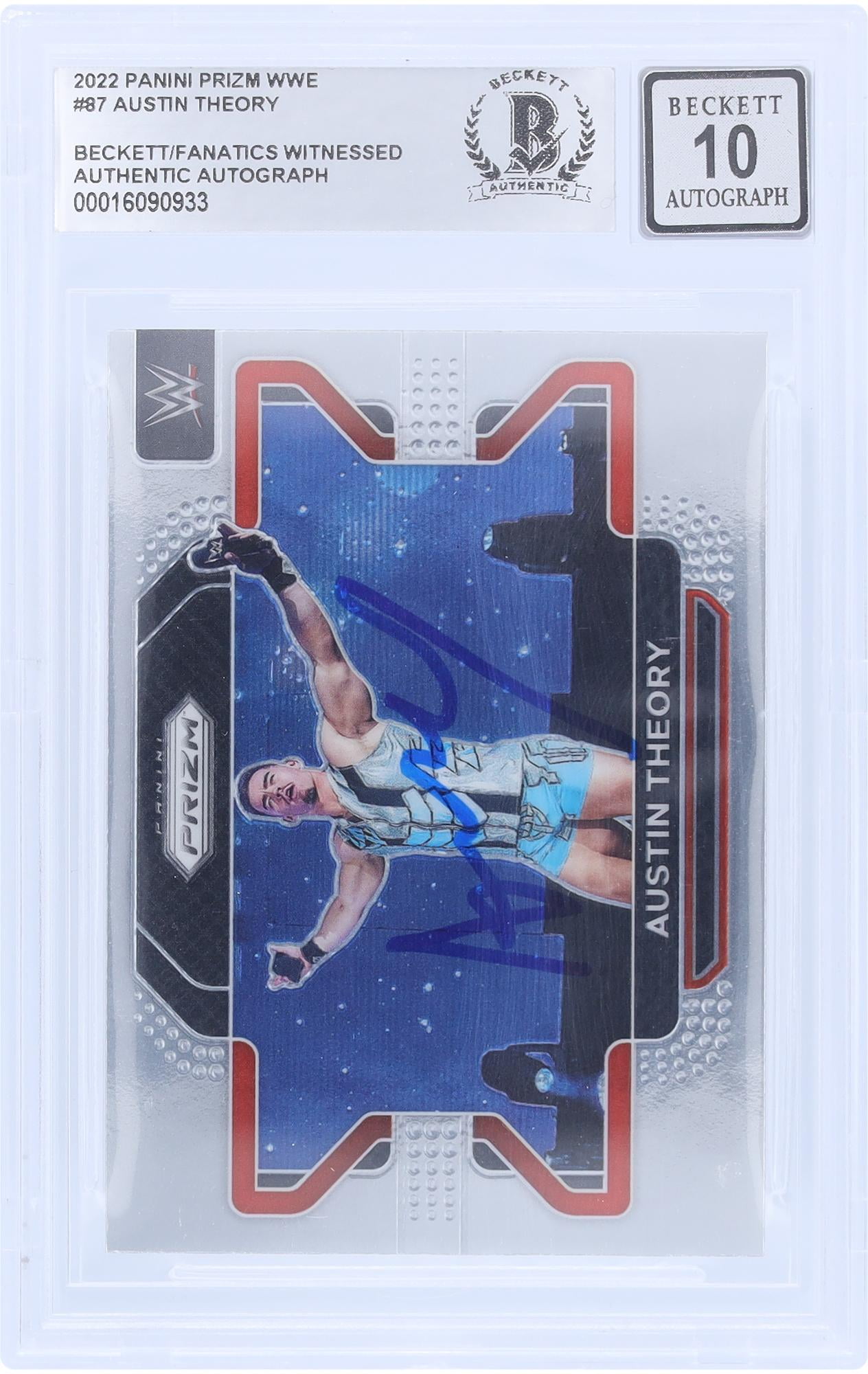 Austin Theory WWE Autographed 2022 Panini Prizm #87 Beckett Fanatics ...