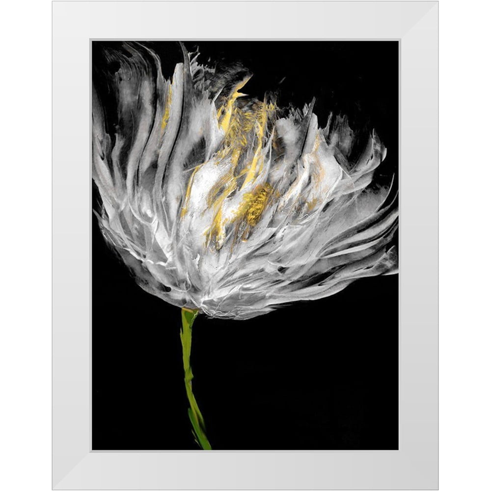 Austin, Vanessa 19x24 White Modern Wood Framed Museum Art Print Titled - Tulips on Black I ...
