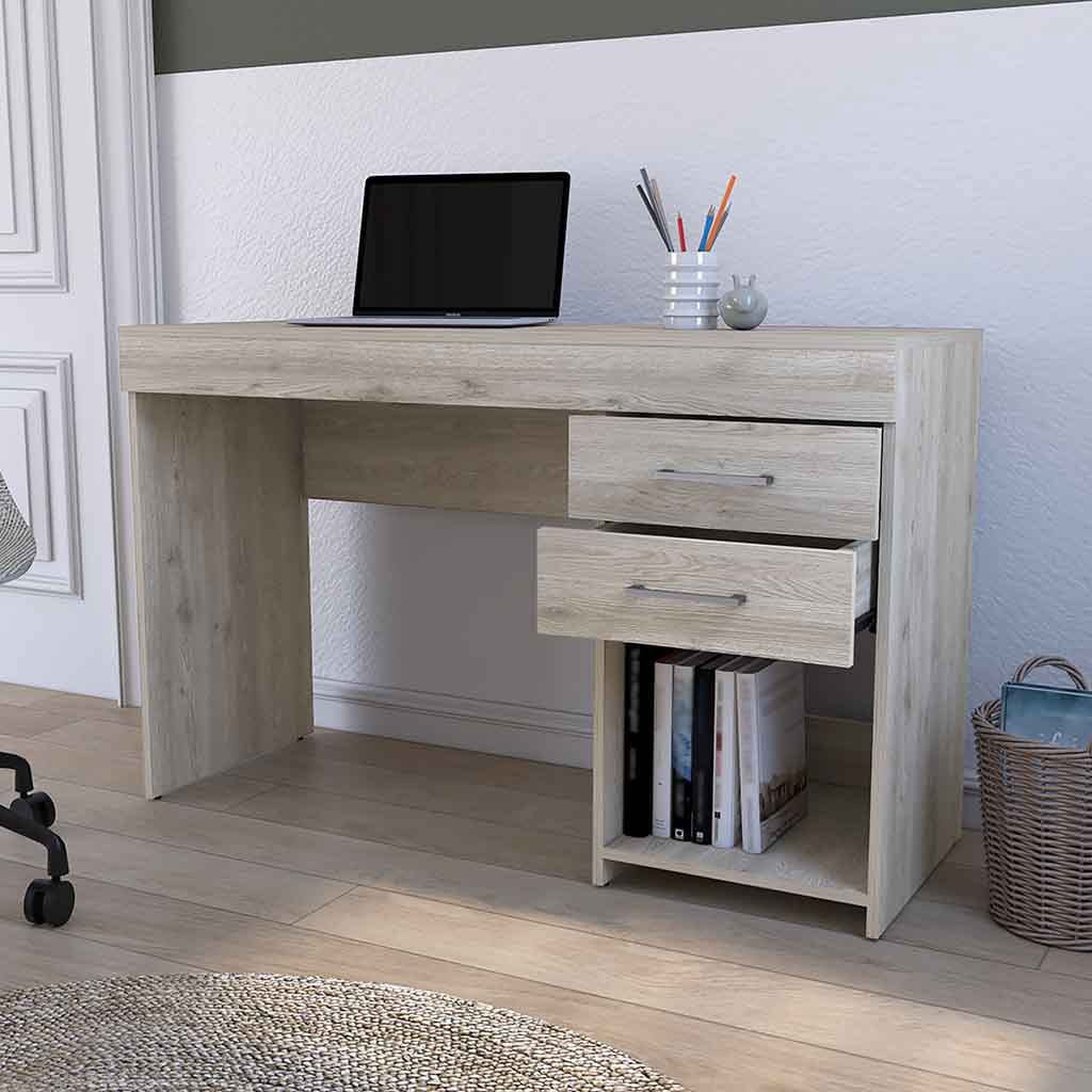 Austin Writing Computer Desk, Two Drawers, One Cabinet - Walmart.com