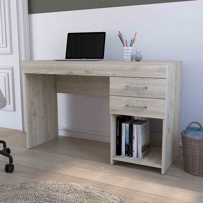 Austin Writing Computer Desk, Two Drawers, One Cabinet - Walmart.com