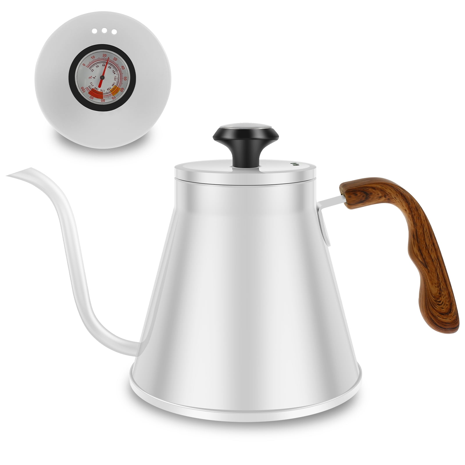 Austok 1.2L Pour Over Coffee Kettle with Built-in Thermometer Stainless ...
