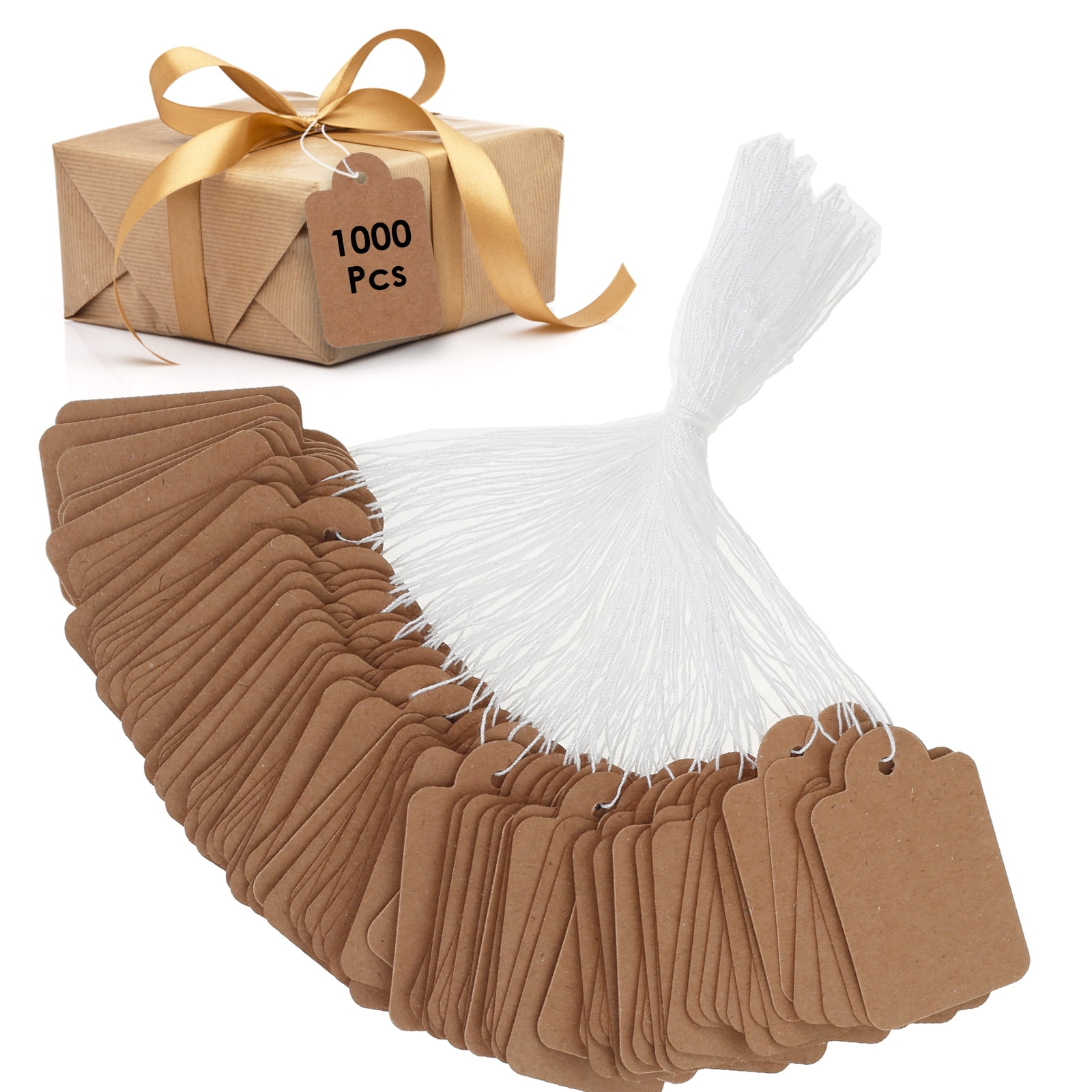 Austok 1000 Pcs Price Tags Paper Hang Tags with Hanging Strings ...