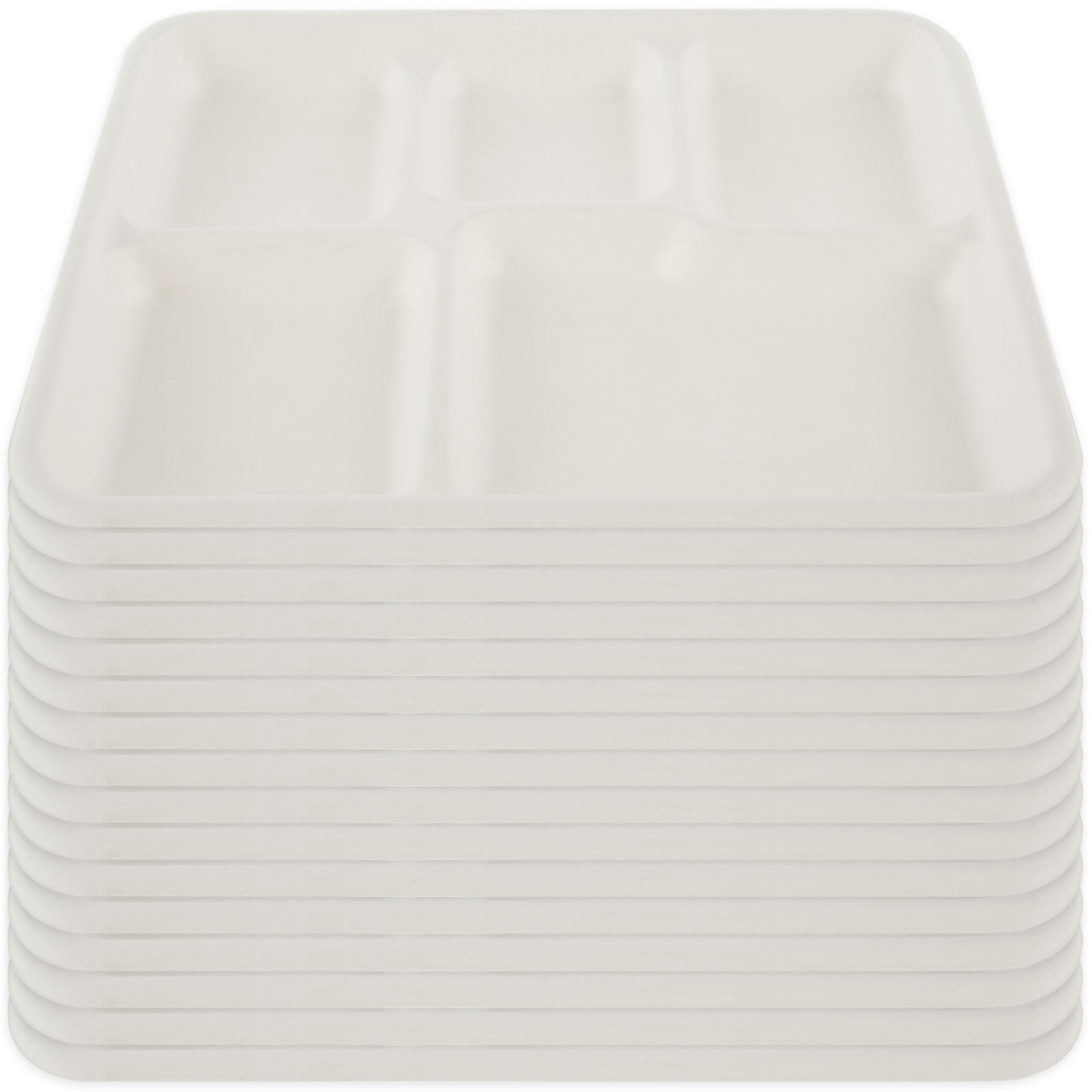 Austok 100Pcs Sugarcane Plate 5 Compartments Paper Plate Eco-friendly ...
