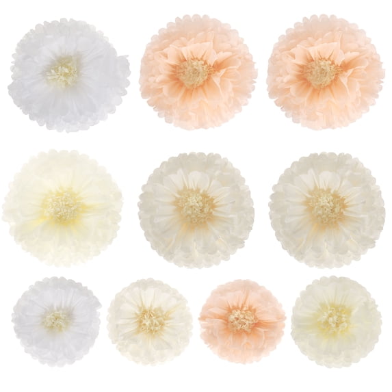 Austok 10Pcs Paper Flower Decoration 17.7" and 11.8" Tissue Flower ...