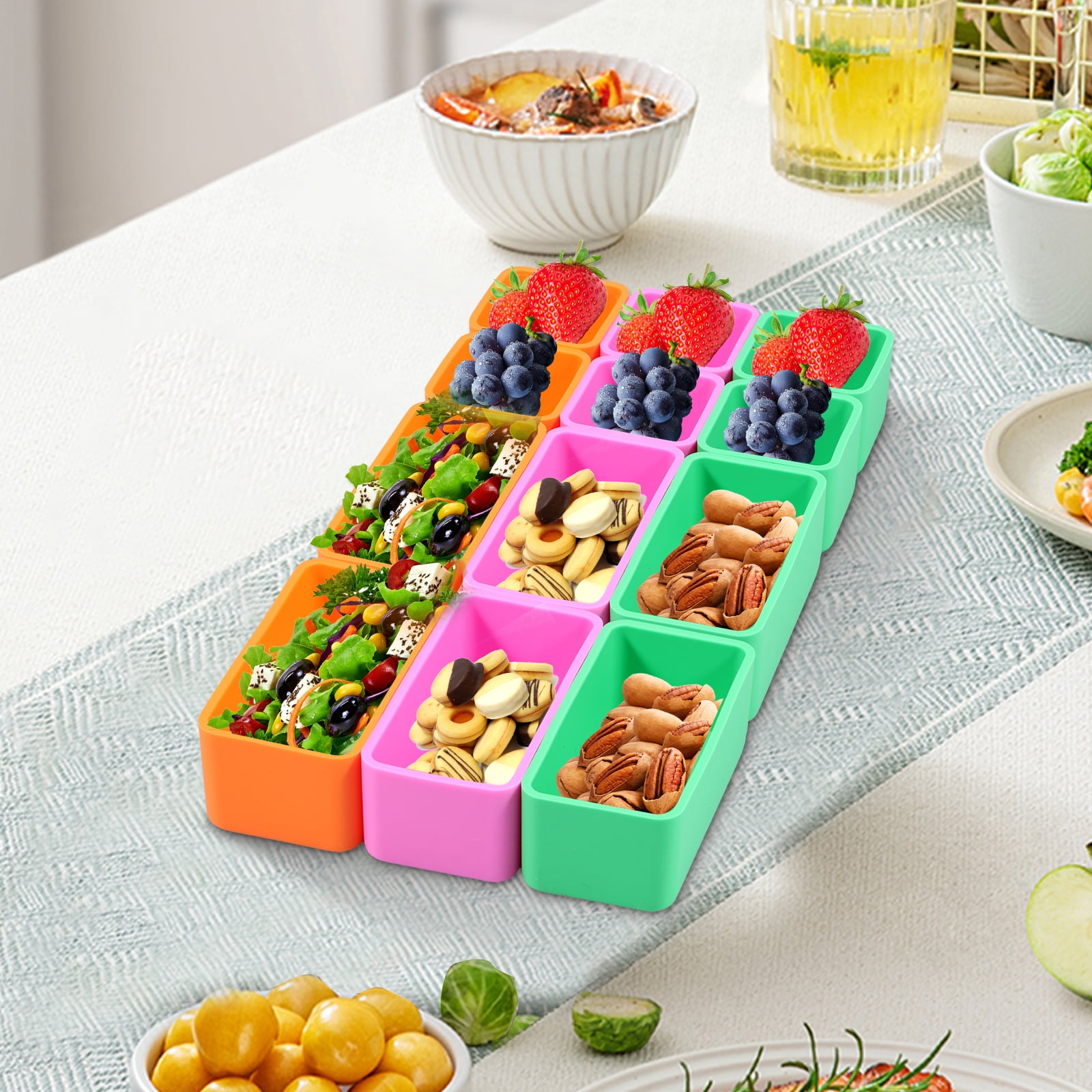 Austok 12 Pcs Food Box Dividers Silicone Food Divider Insert Heat ...