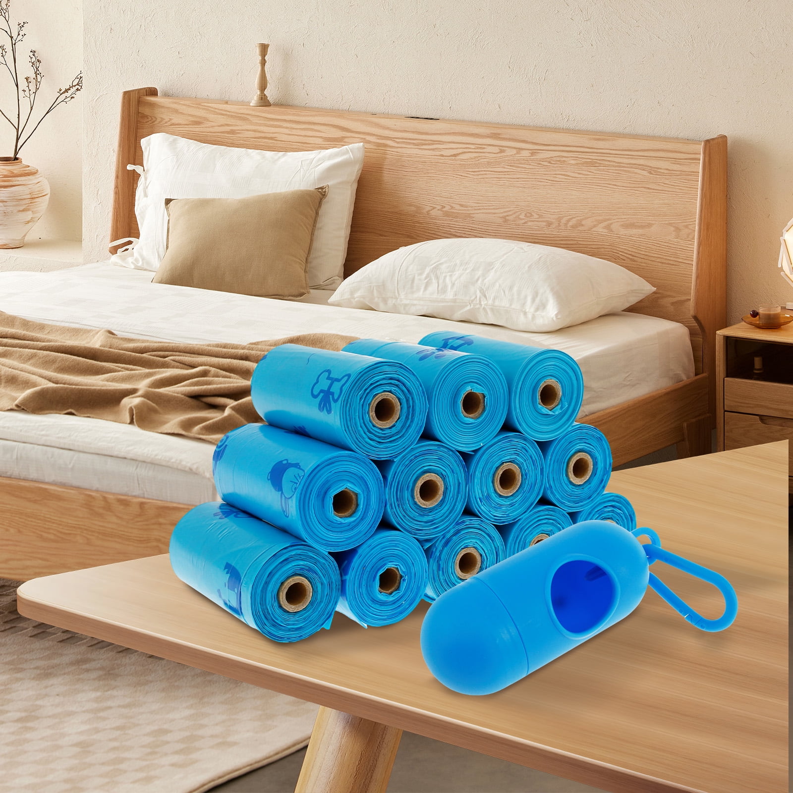 Austok 12 Rolls Diaper Bags with Dispenser Leakproof Waste Bags ...
