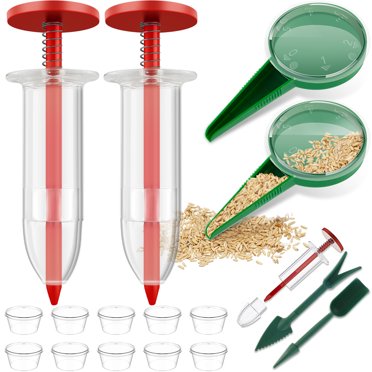 Seed Dispenser, Hand Seed Spreaders, Garden Seeder Sower with Adjustable Hole Plastic for ...