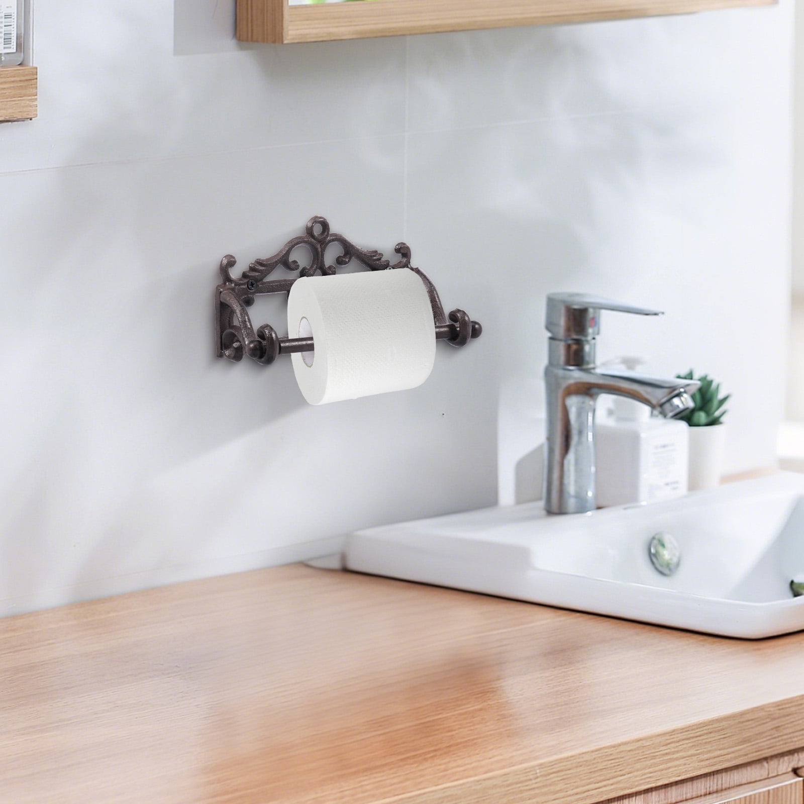 Austok 1pcs Vintage Iron Toilet Paper Roll Holder Cast Rustic Wall ...