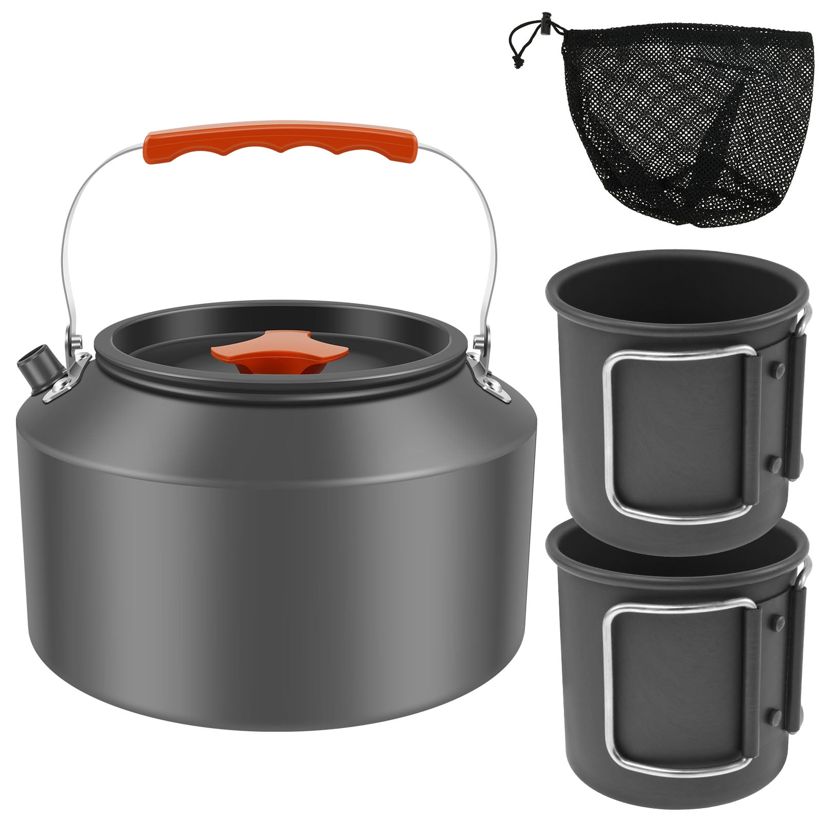 Austok 2.5L Camping Kettle Heat Evenly Camp Kettle Sturdy Rustproof ...