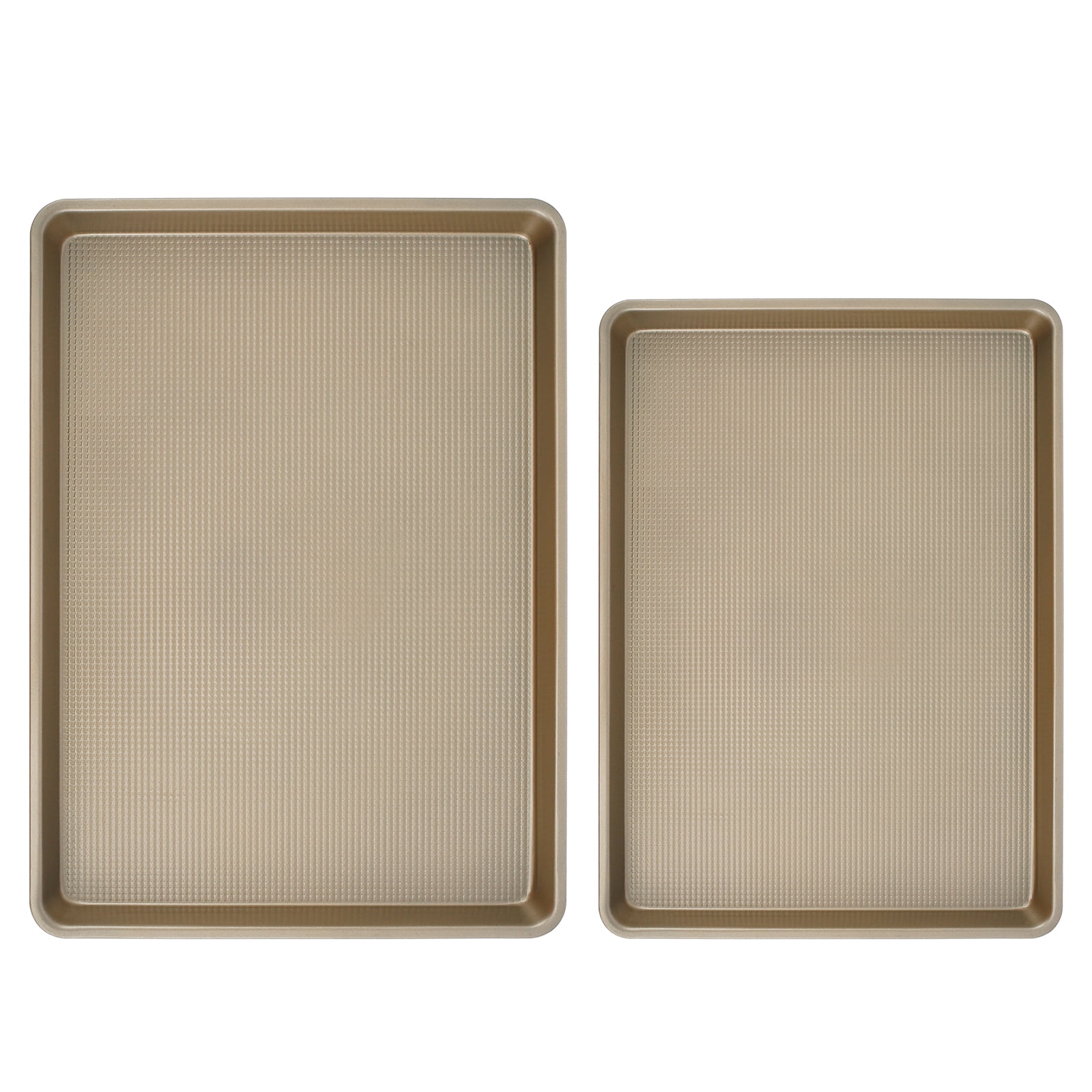 Austok 2 Pcs Cookie Sheet with Diamond Texture Pattern Carbon Steel Baking Sheet Pan Set ...