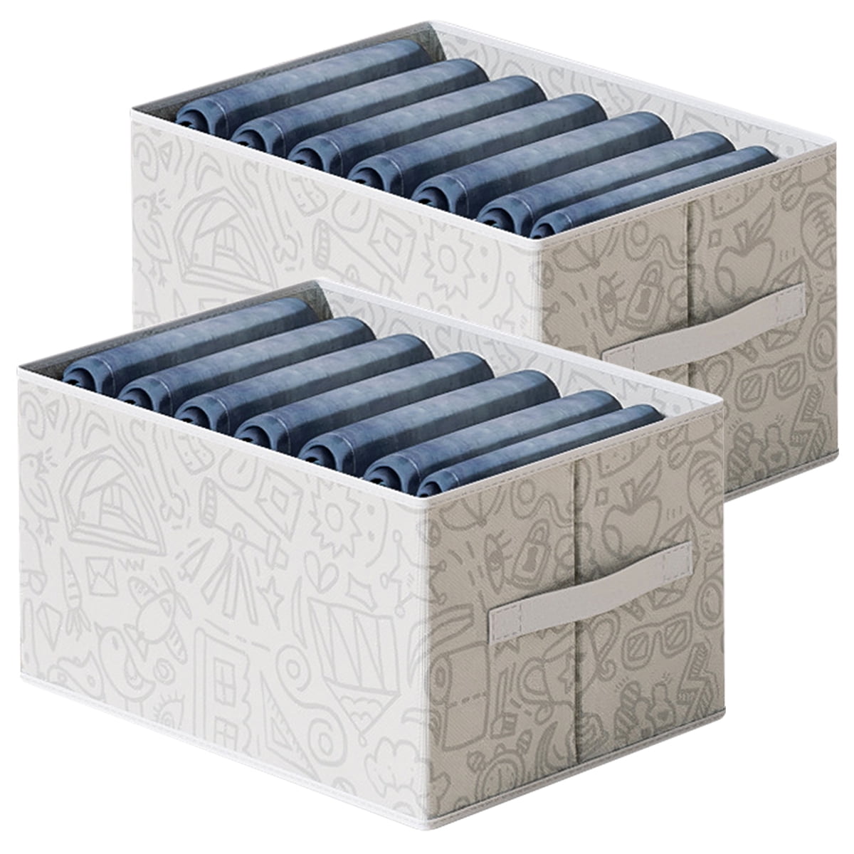 Austok 2 pcs Clothes Organizer Foldable Drawer Organizer Boxes Pants ...